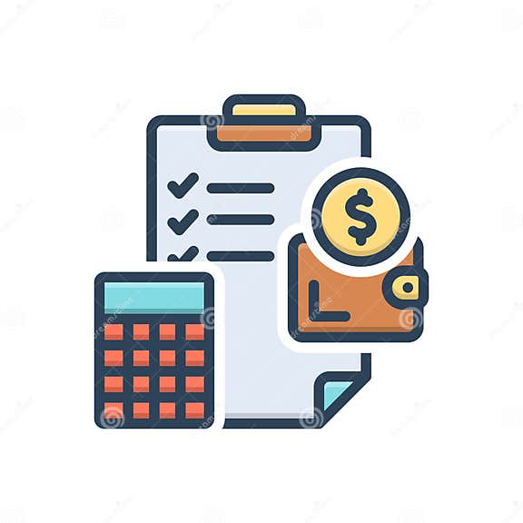 Color Illustration Icon for Expenditure, Expense and Calculator Stock ...