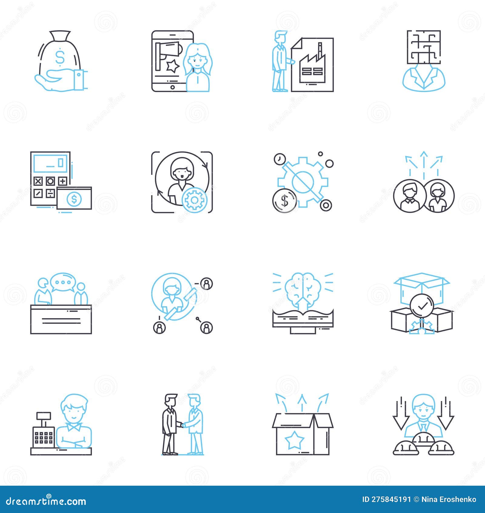 Expense Control Linear Icons Set. Budgeting, Cost-cutting, Tracking ...