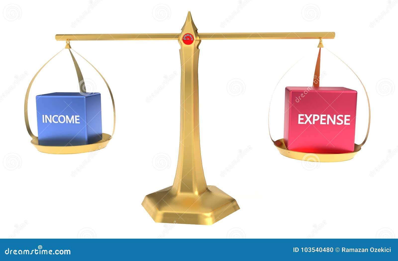 Expense and Income in the Balance Concept Balance3d Rendering Stock ...