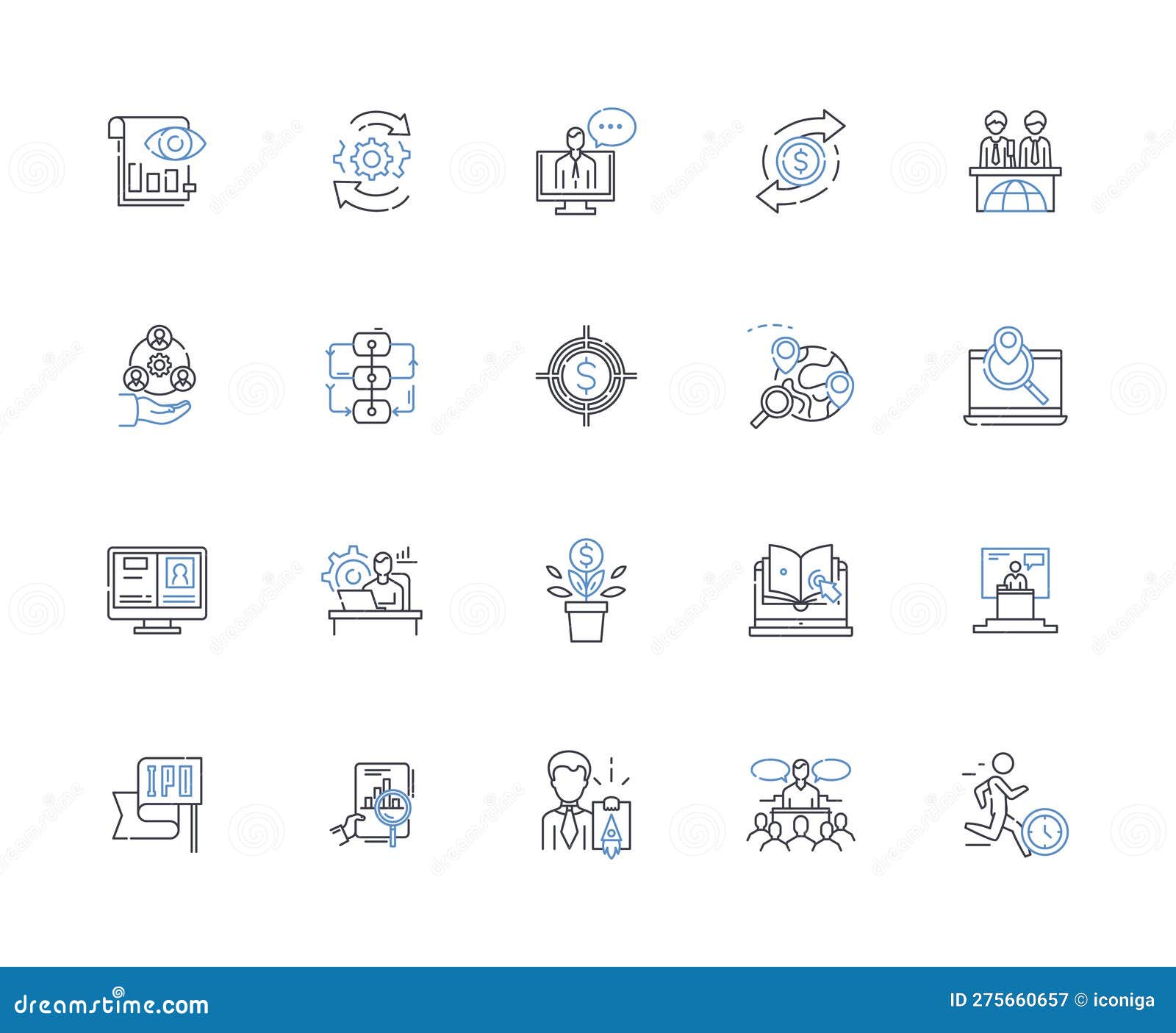 Expense Management Line Icons Collection. Budgeting, Tracking ...