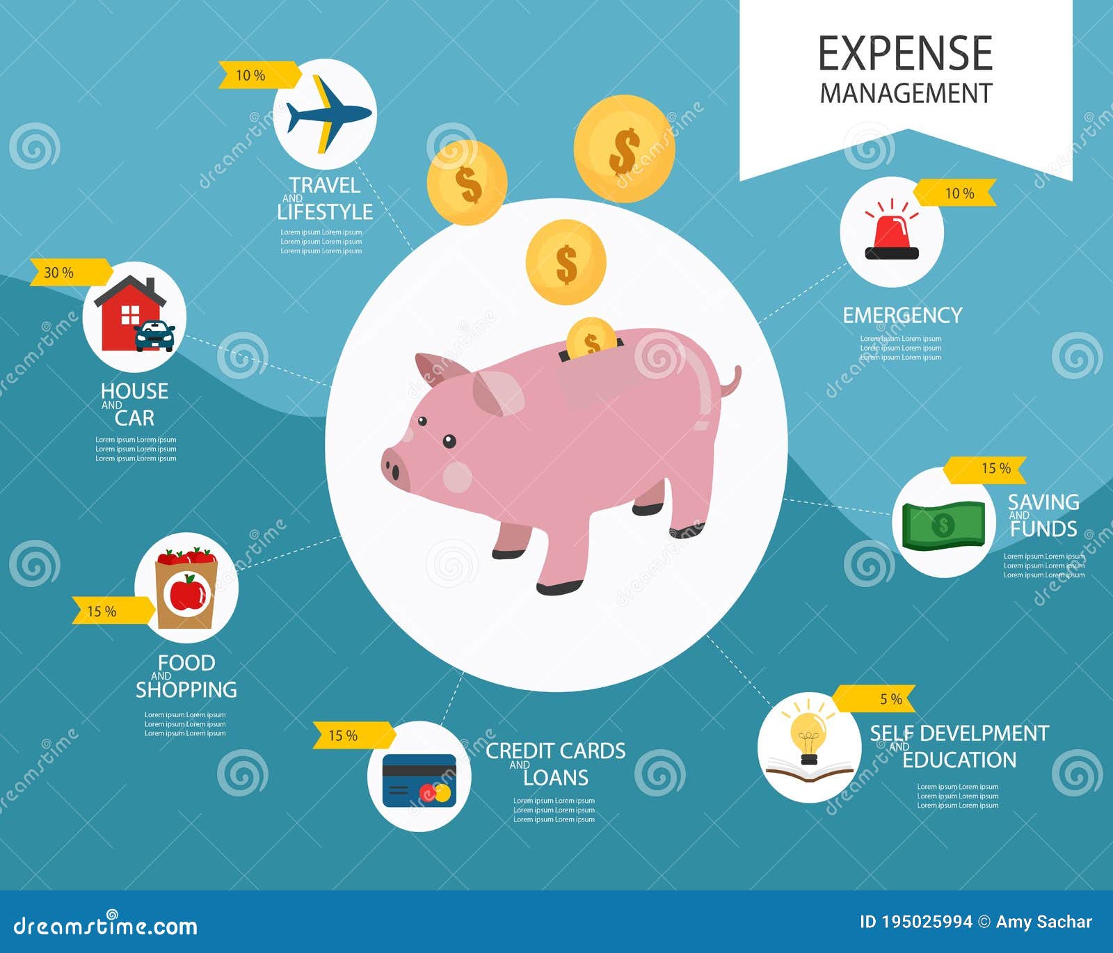 Expense Management System Icon Design Cartoon Vector | CartoonDealer ...