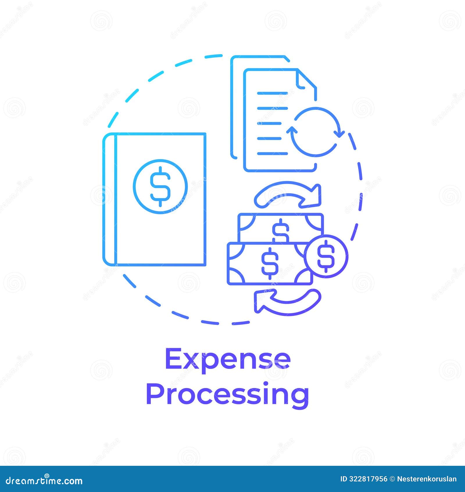 Expense Processing Blue Gradient Concept Icon Stock Vector - Illustration of modern, icon: 322817956