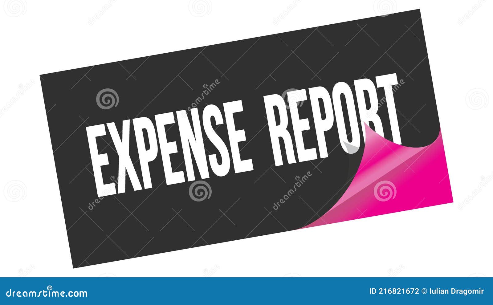 EXPENSE REPORT Text on Black Pink Sticker Stamp Stock Illustration ...