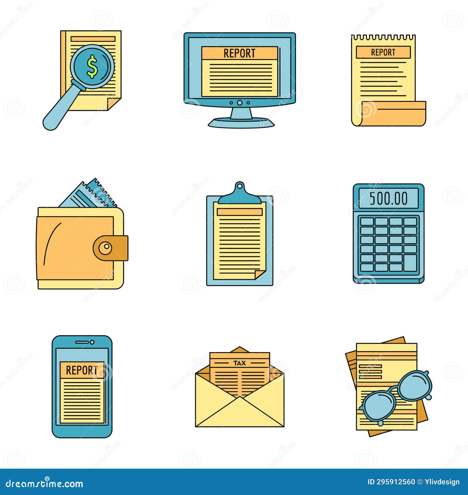 Expense Report Transaction Icon Set Vector Color Stock Vector ... Expense Report Transaction Icon Set Vector Color Stock Vector ...