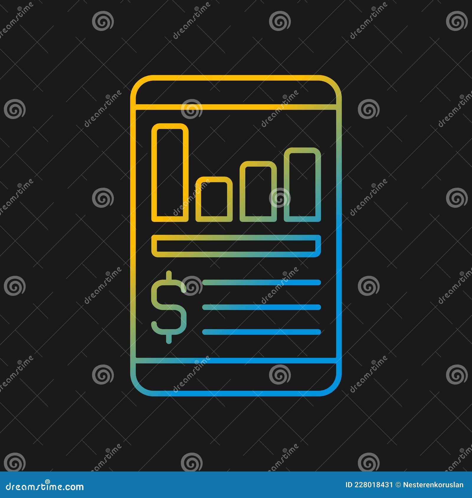 Expense Tracker App Gradient Vector Icon for Dark Theme Stock Vector ...