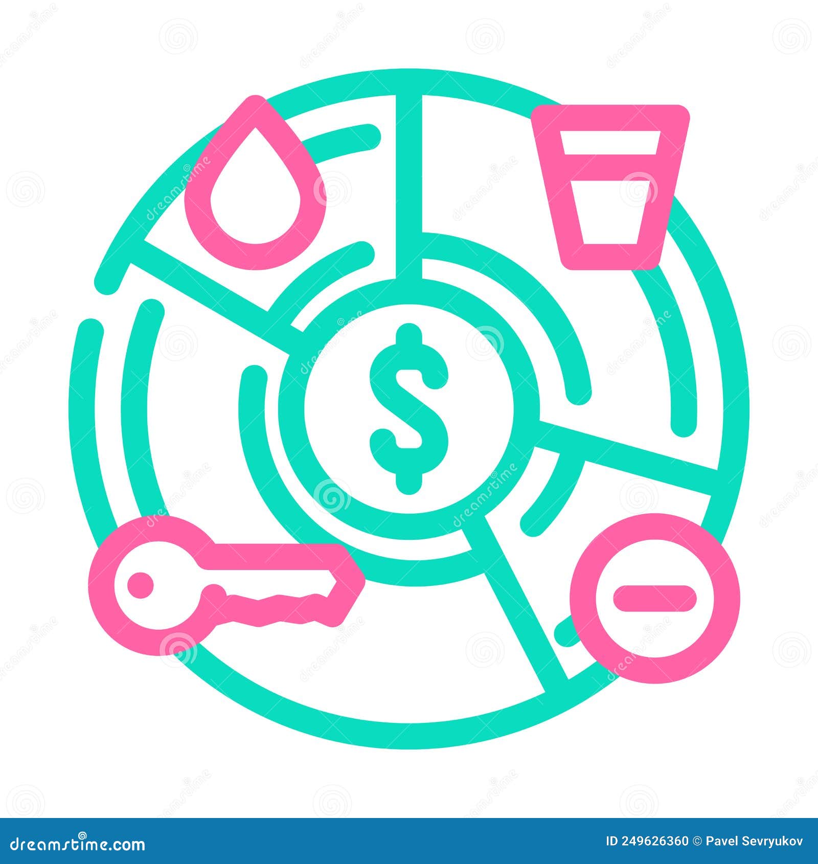 Expense Tracking Color Icon Vector Illustration Stock Illustration ...