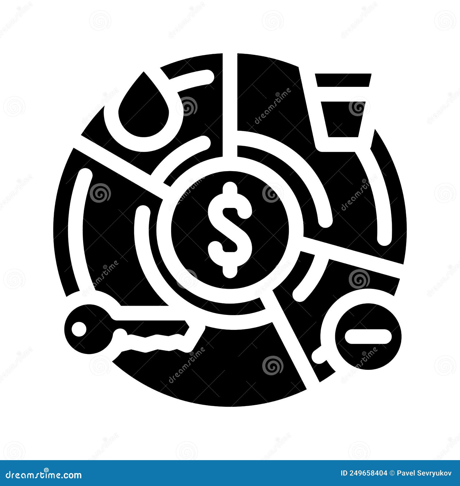 Expense Tracking Glyph Icon Vector Illustration Stock Vector ...
