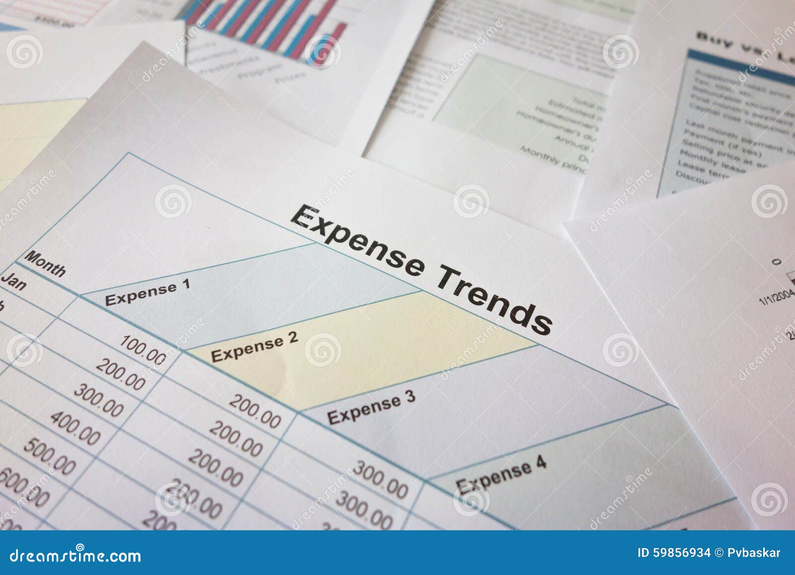 Expense trend calculation stock photo. Image of corporate - 59856934