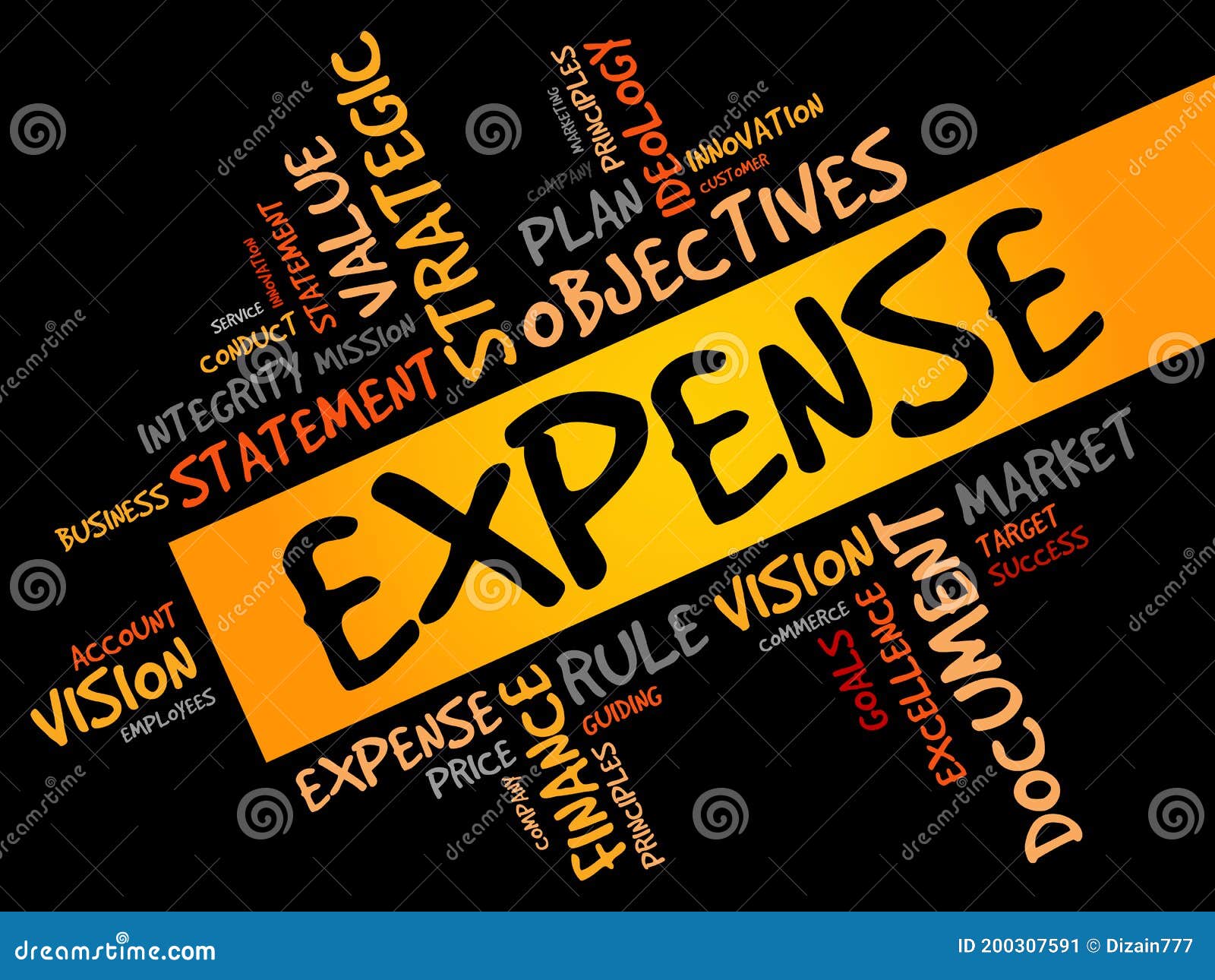 Expense Word Lettering Illustration | CartoonDealer.com #101907208