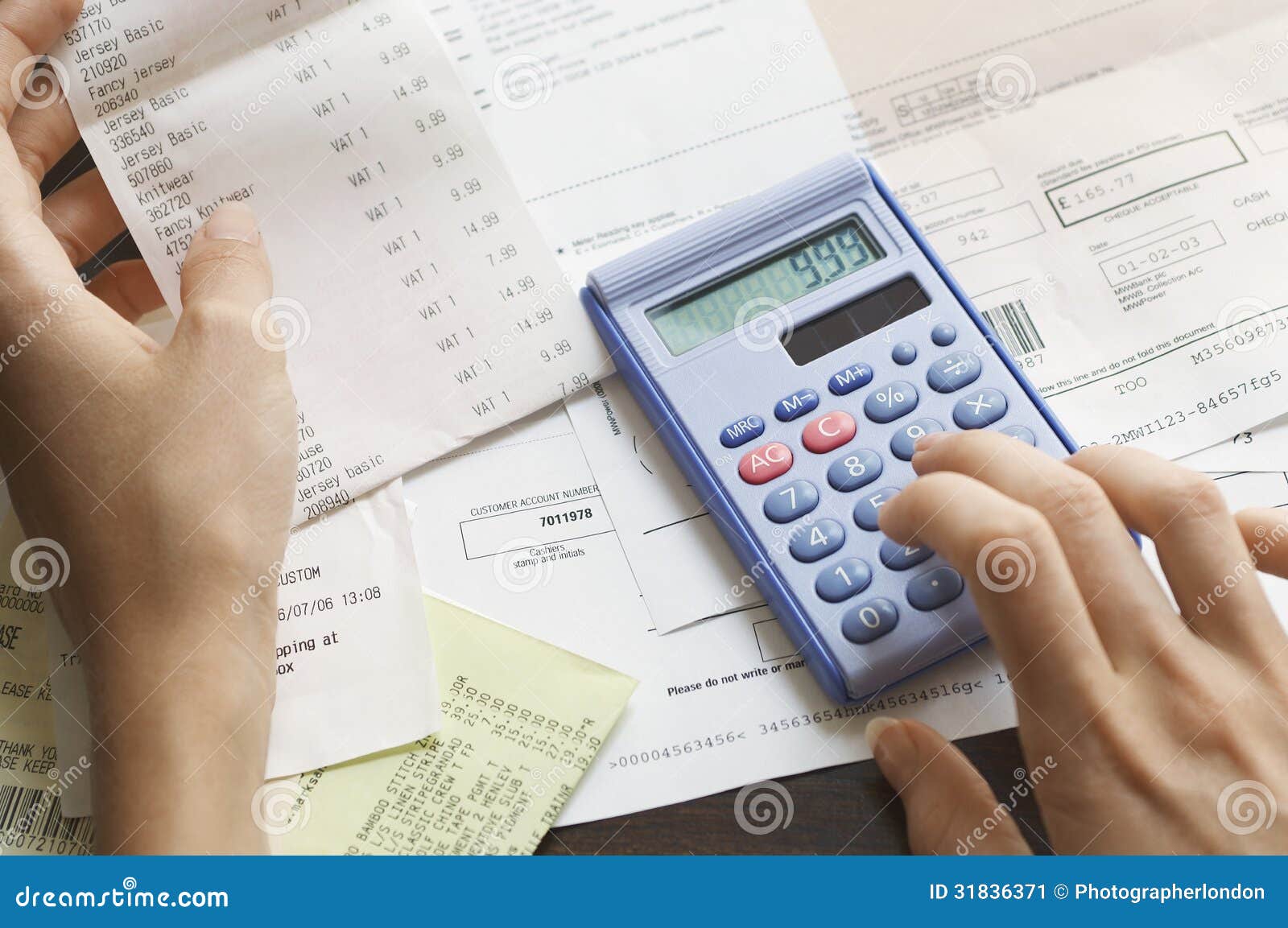 Expenses Being Calculated stock image. Image of bill - 31836371