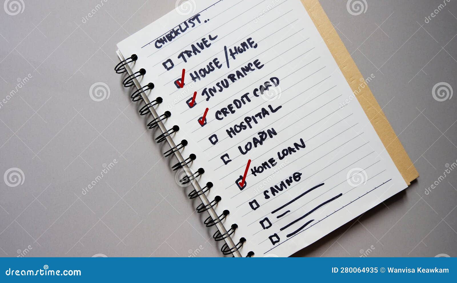 Checklist, Expenses Doing Accounting Plan. Writing Down on a Note Book ...