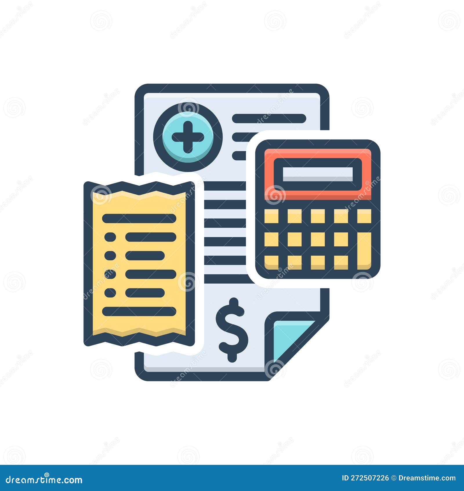 Color Illustration Icon for Expenses, Expenditure and Document Stock ...