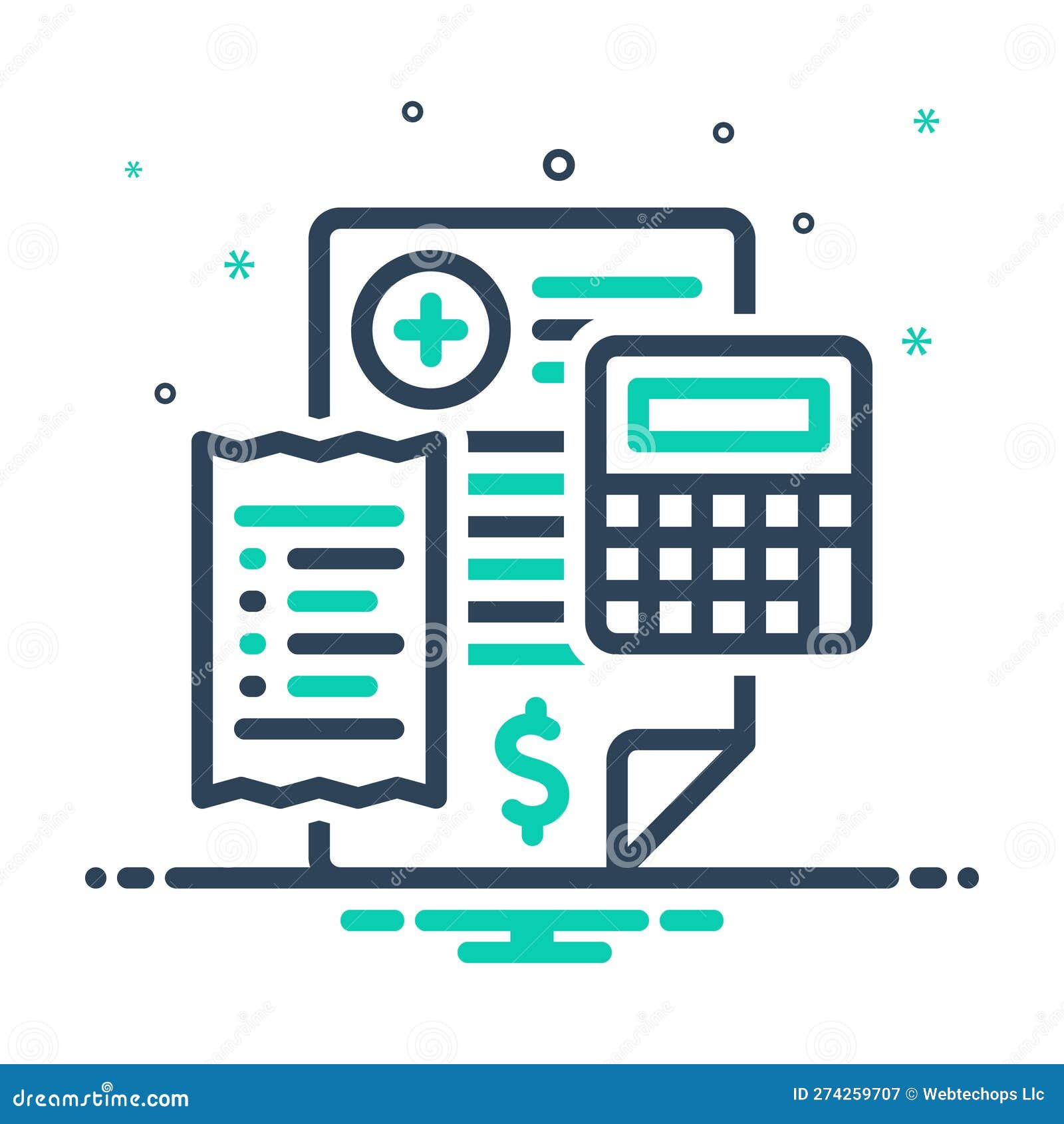 Mix Icon for Expenses, Expenditure and Document Stock Illustration ...
