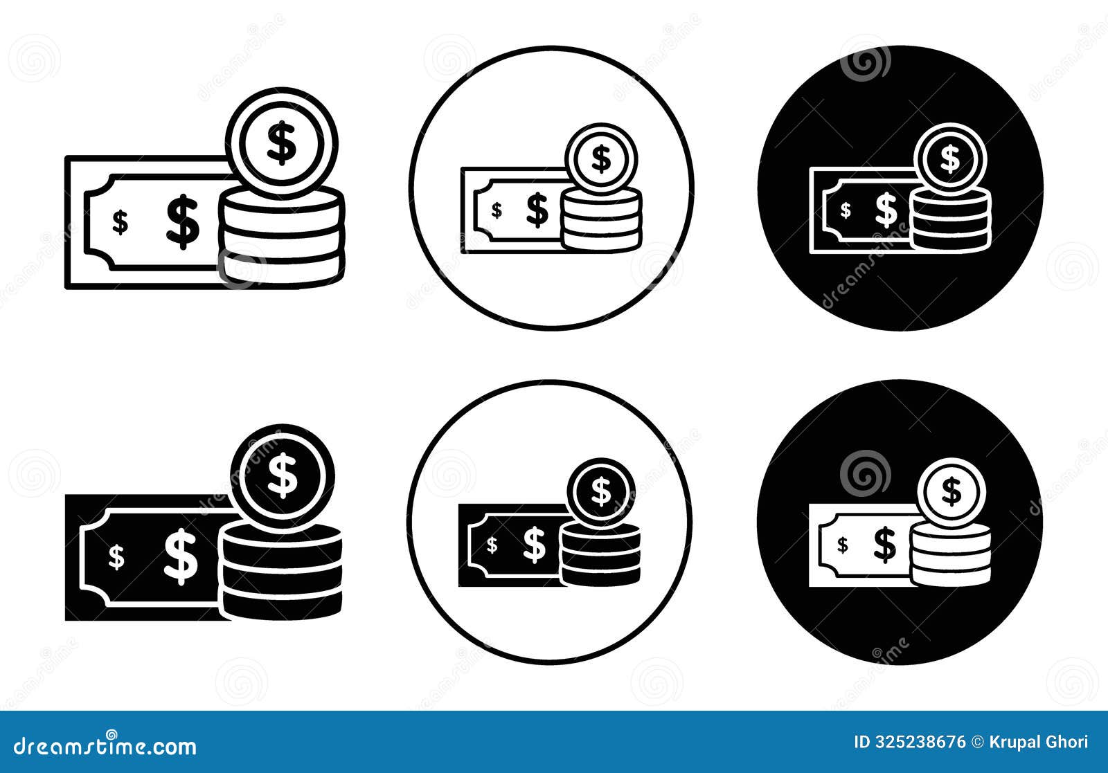 Expenses Icon Outline Flat Icon Stock Illustration - Illustration of ...