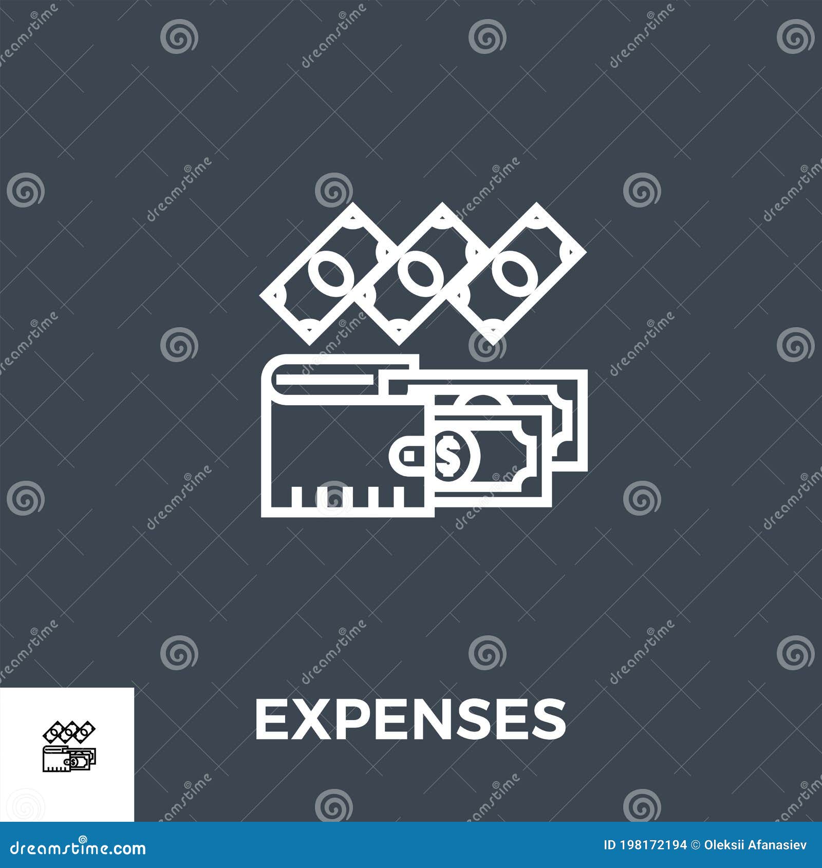 Expenses Line Icon stock vector. Illustration of concepts - 198172194