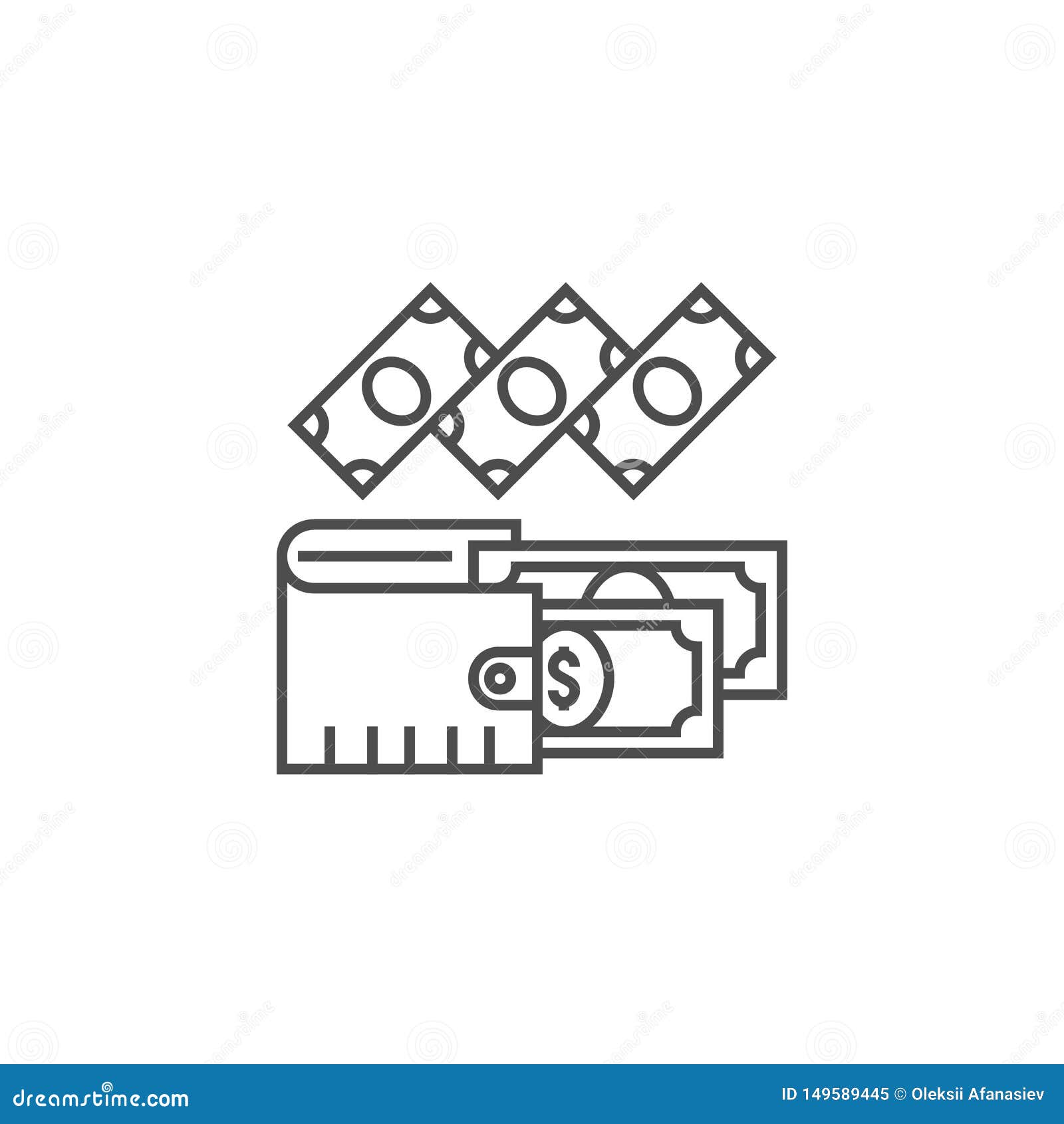Expenses Line Icon stock illustration. Illustration of dollar - 149589445