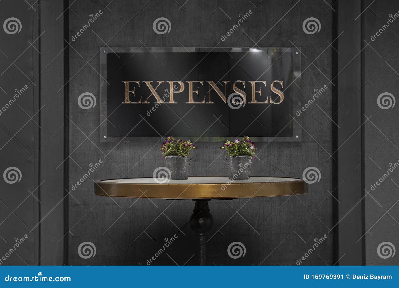 Expenses Sign Board on Wall Stock Image - Image of display, coffee ...