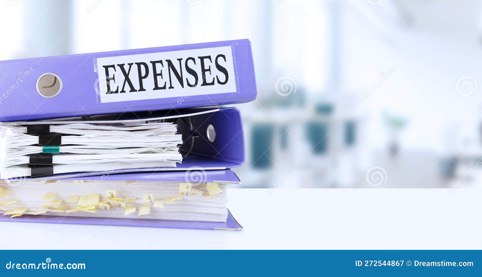 Expenses, Text Written in a Folder with Documents in Trendy Purple ...