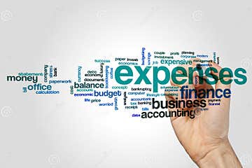 Expenses Word Cloud Concept on Grey Background Stock Photo - Image of money, accountant: 90690586
