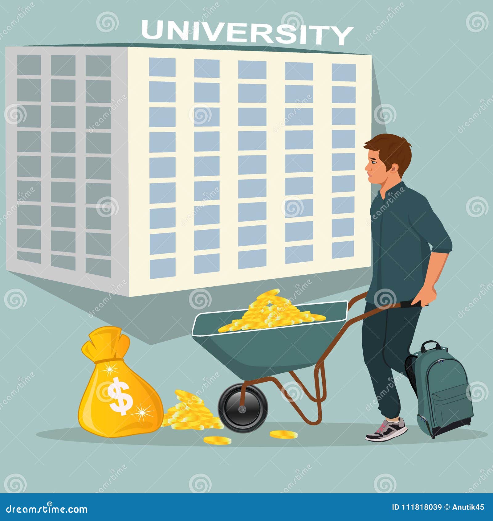 Expensive Education Concept, Vector Illustration Stock Vector ...