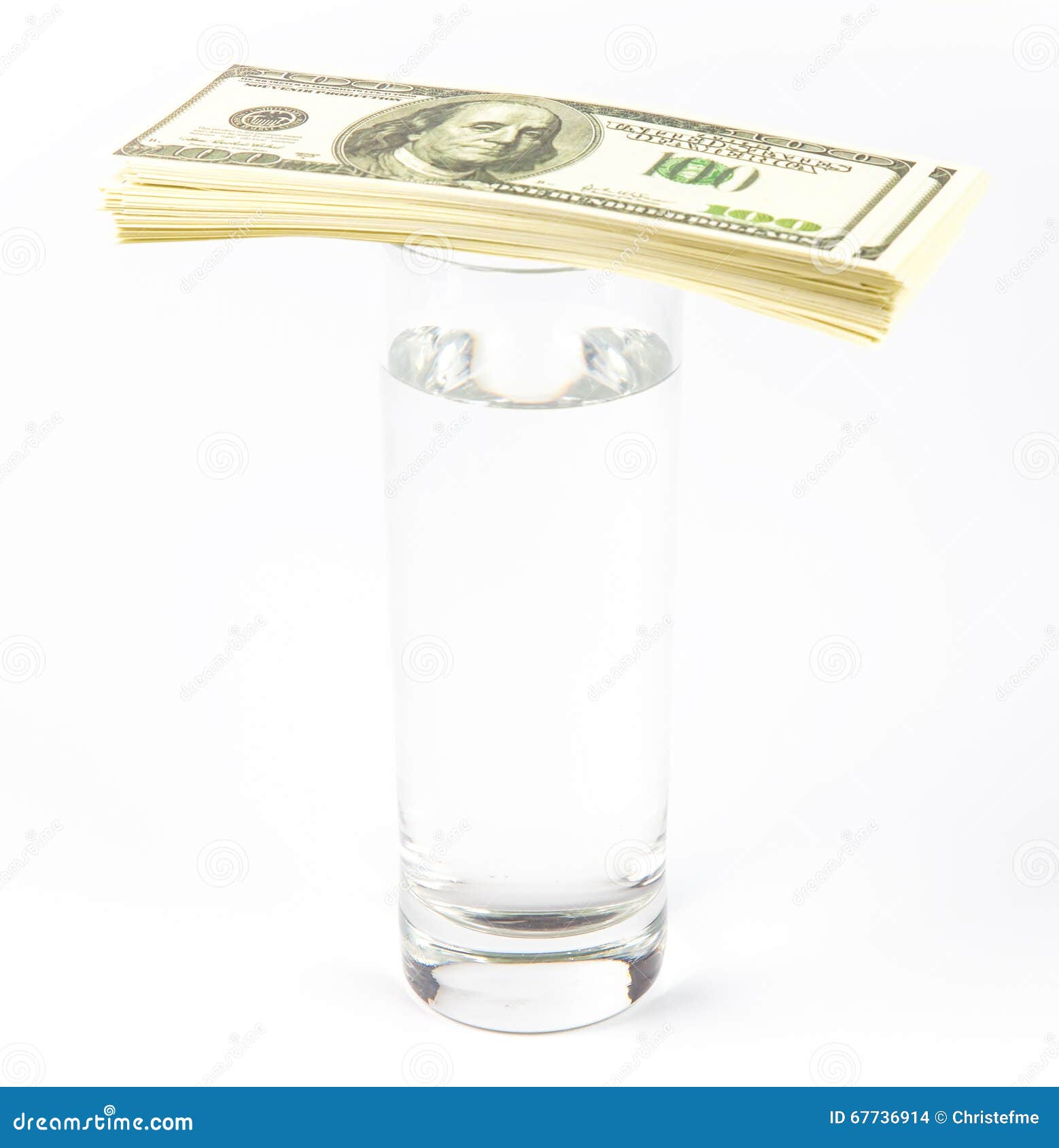 Expensive Glass of Water and Dollars Stock Photo - Image of glass ...