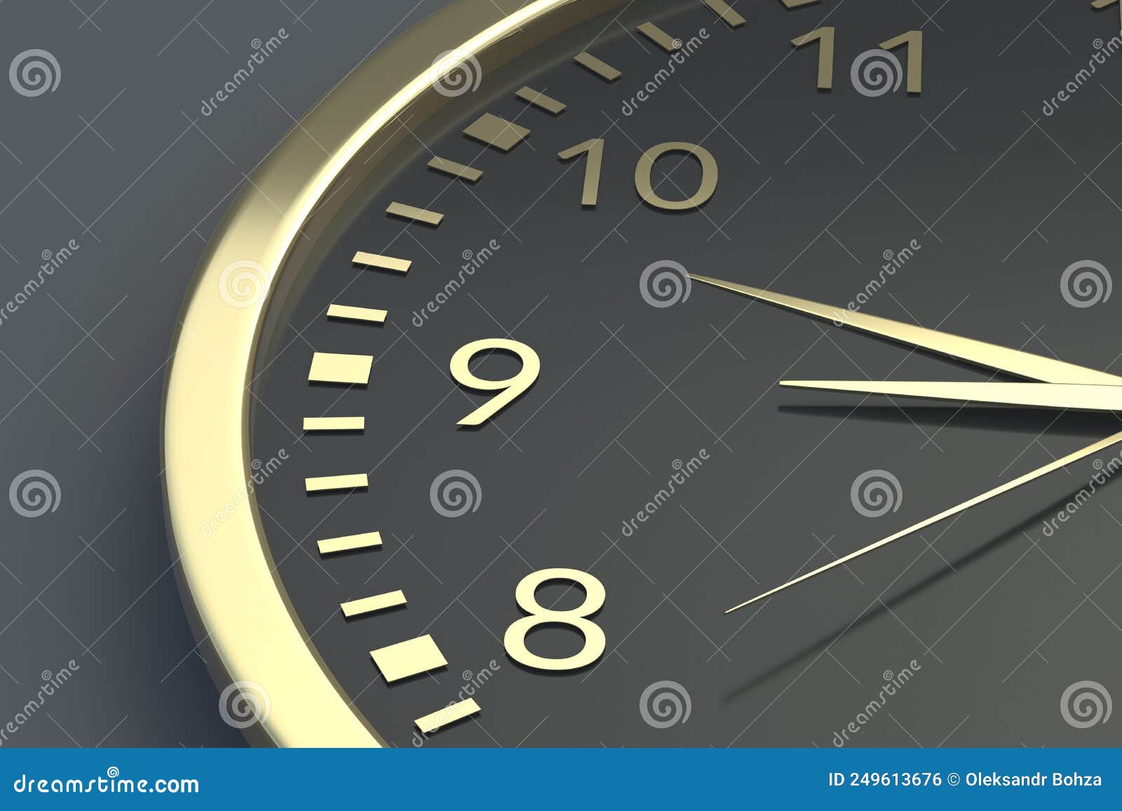 Expensive Wall Clock on Dark Background Stock Illustration ...