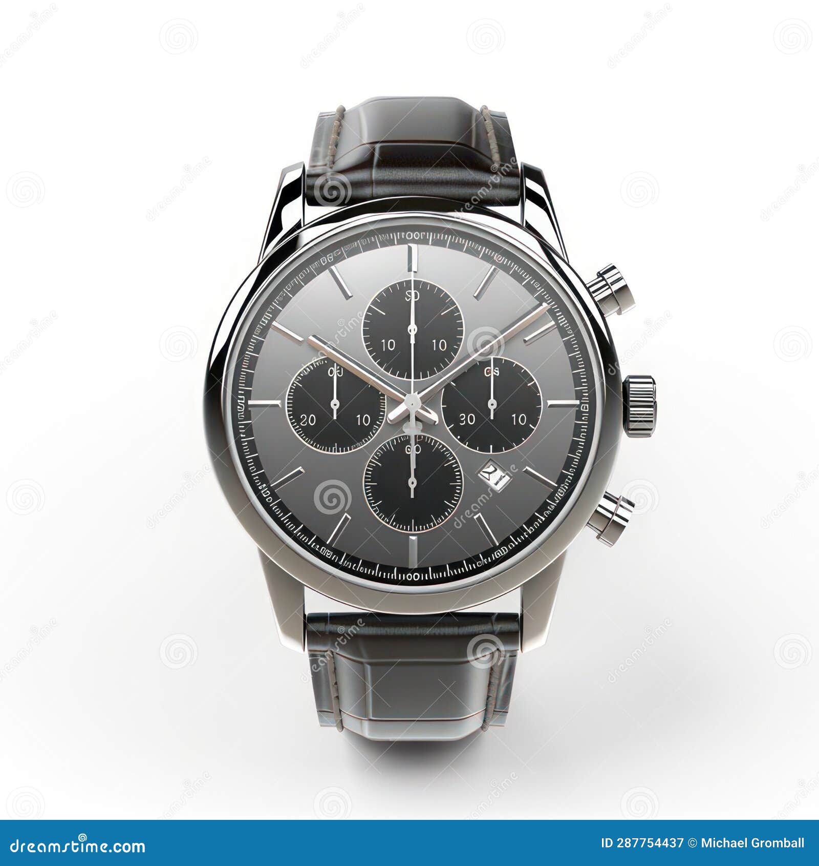 Expensive Watch with Clock Faces Isolated on White Created with ...