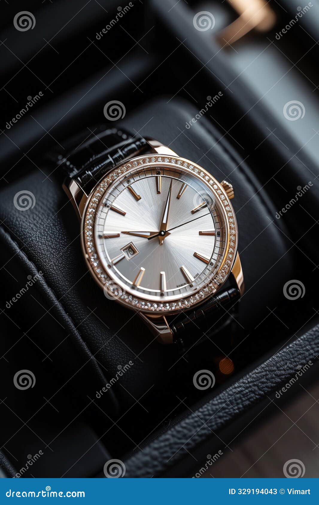 Expensive Wristwatch with a Gold Frame and White Watch Face Stock Image ...