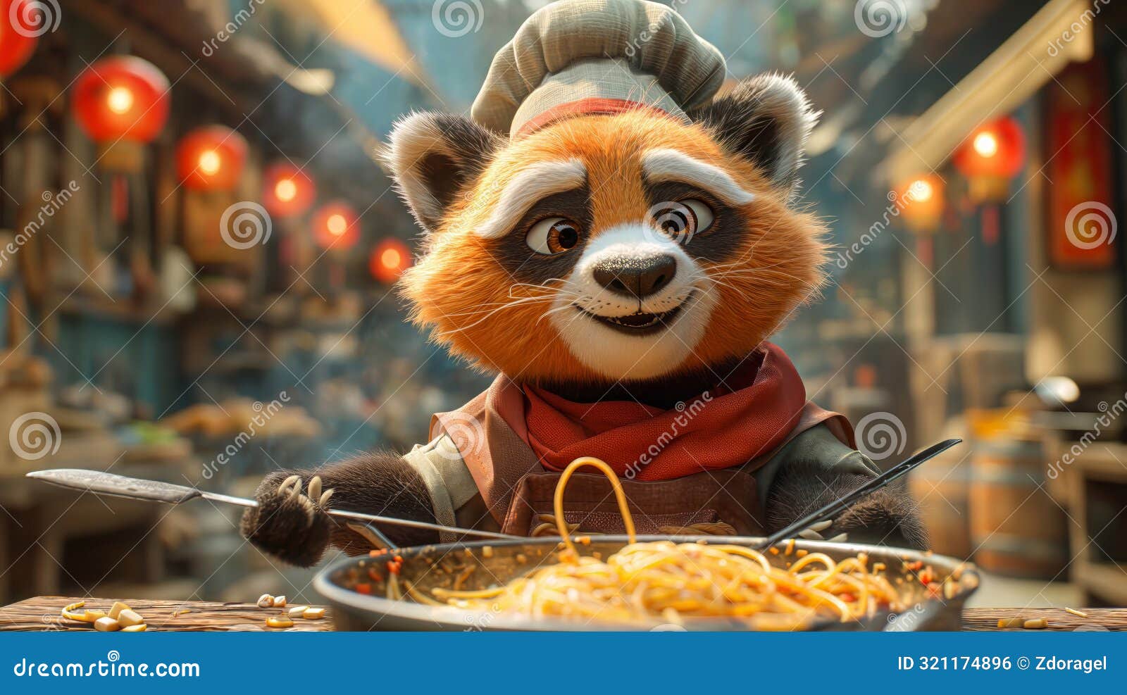 Experience the Adorable Sight of a Red Panda Chef Cooking Spaghetti in ...