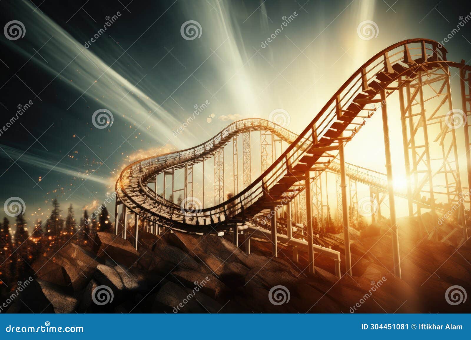 Experience the Adrenaline As a Roller Coaster Hurtles Down a Hill ...