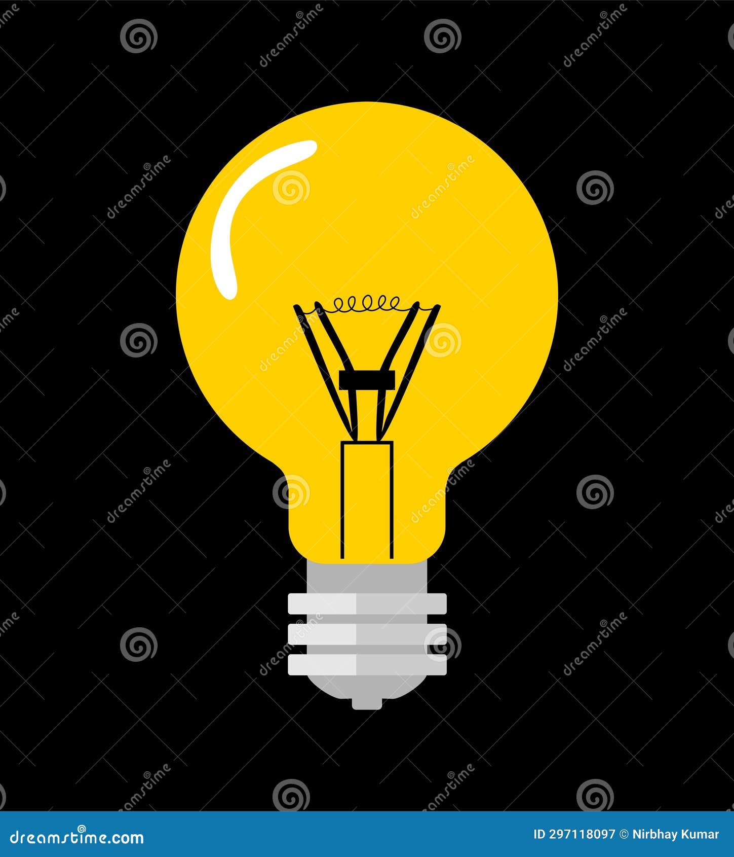 Illuminated Elegance: Yellow Bulb on Black Stock Vector - Illustration ...