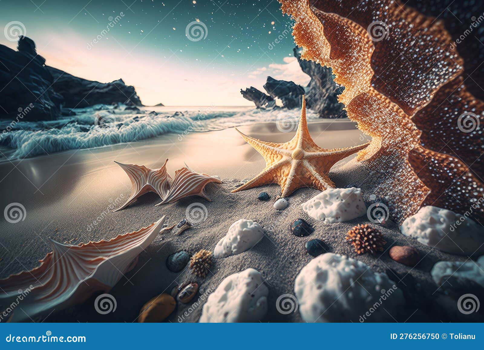 Beach Paradise: Glowing Shells & Hyper-Detailed Starfish in Epic Unreal ...