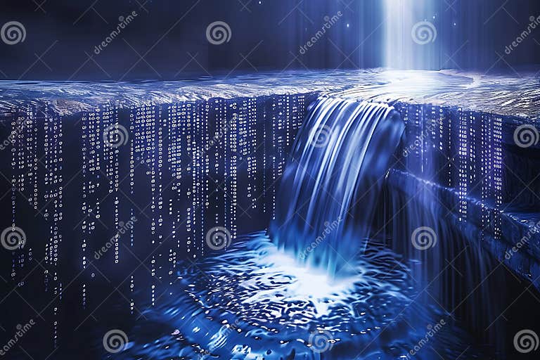 Stunning Artificial Waterfall with Modern Design Stock Illustration ...