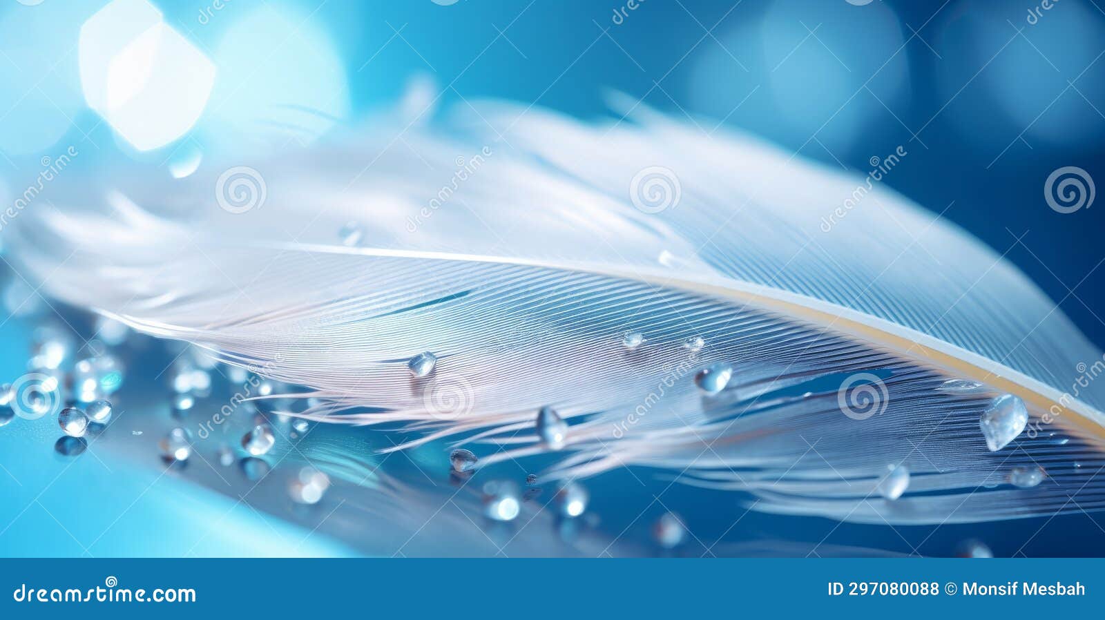 Mesmerizing Water Feather: a Stunning Display of Droplets on a Blue ...