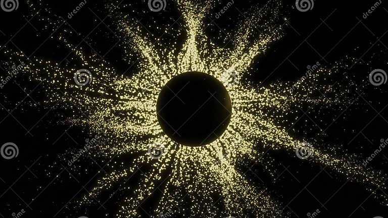 Experience the Breathtaking Beauty of a Radiant Solar Eclipse Adorned with Golden Vortex Effects ...