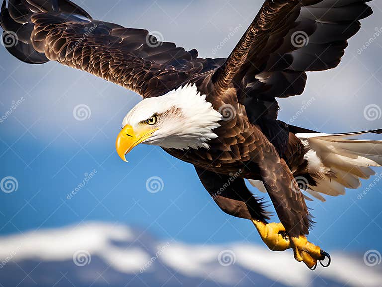 Majestic Bald Eagle in Flight High-Definition AI-Crafted Image Stock ...