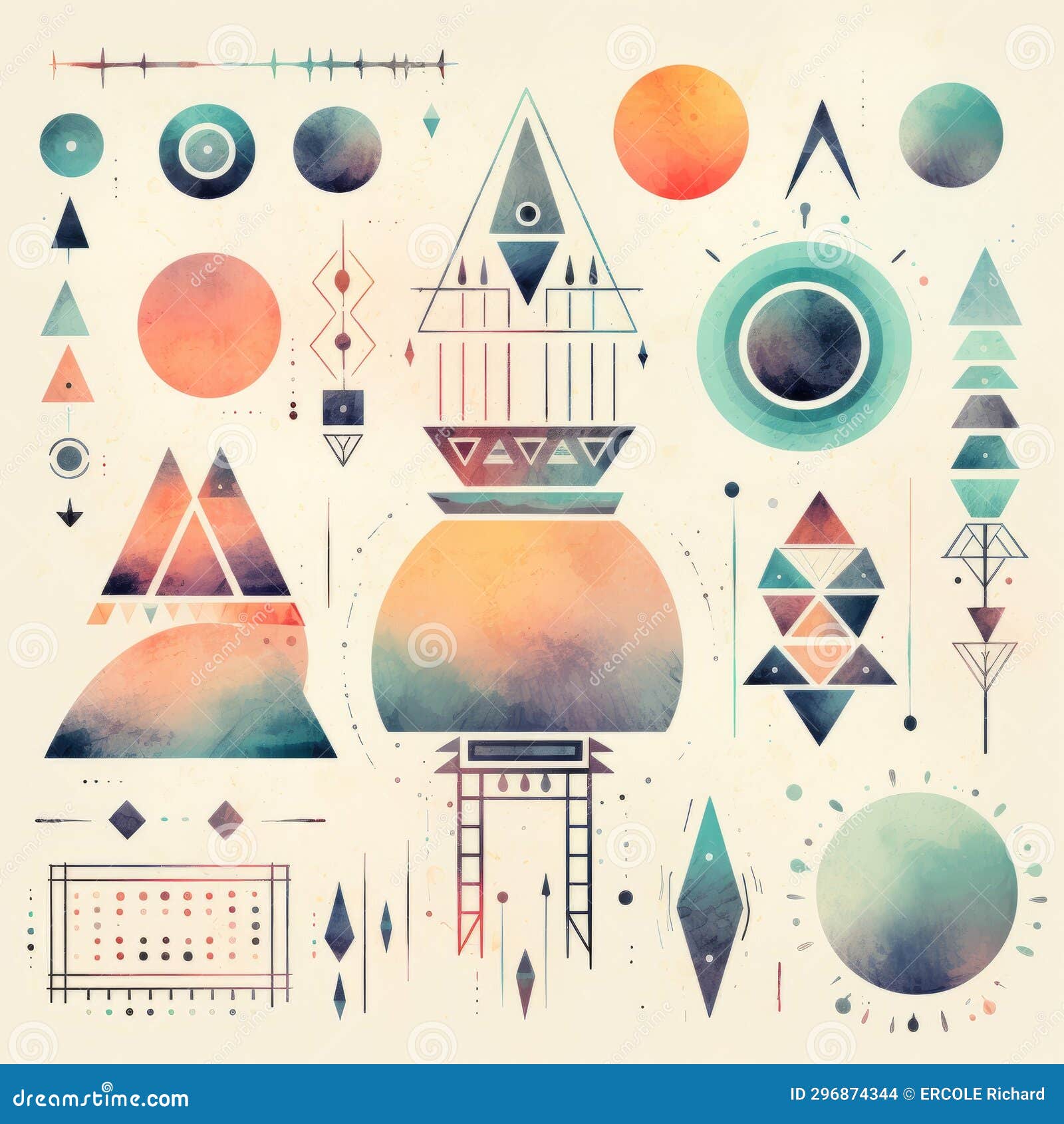 Geometric Abstract Vector Icons: Colorful Design, Unique Visuals! Stock ...