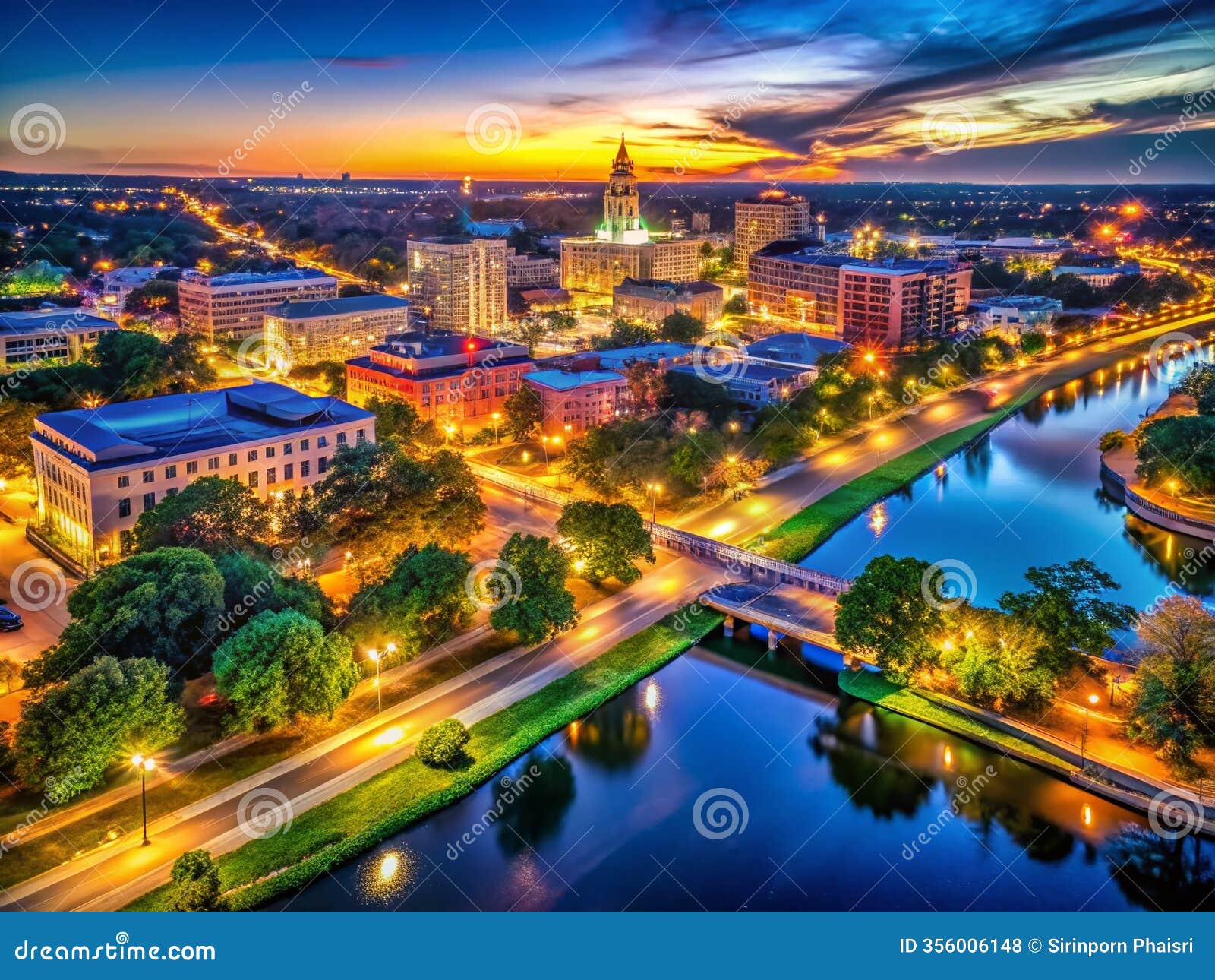 Nocturnal Waco Texas a Stunning Aerial Long Exposure of Downtowns ...