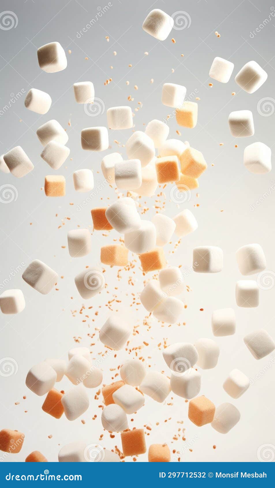 Rain of Delight: an Intriguing Shower of Mini Marshmallows! Stock ...