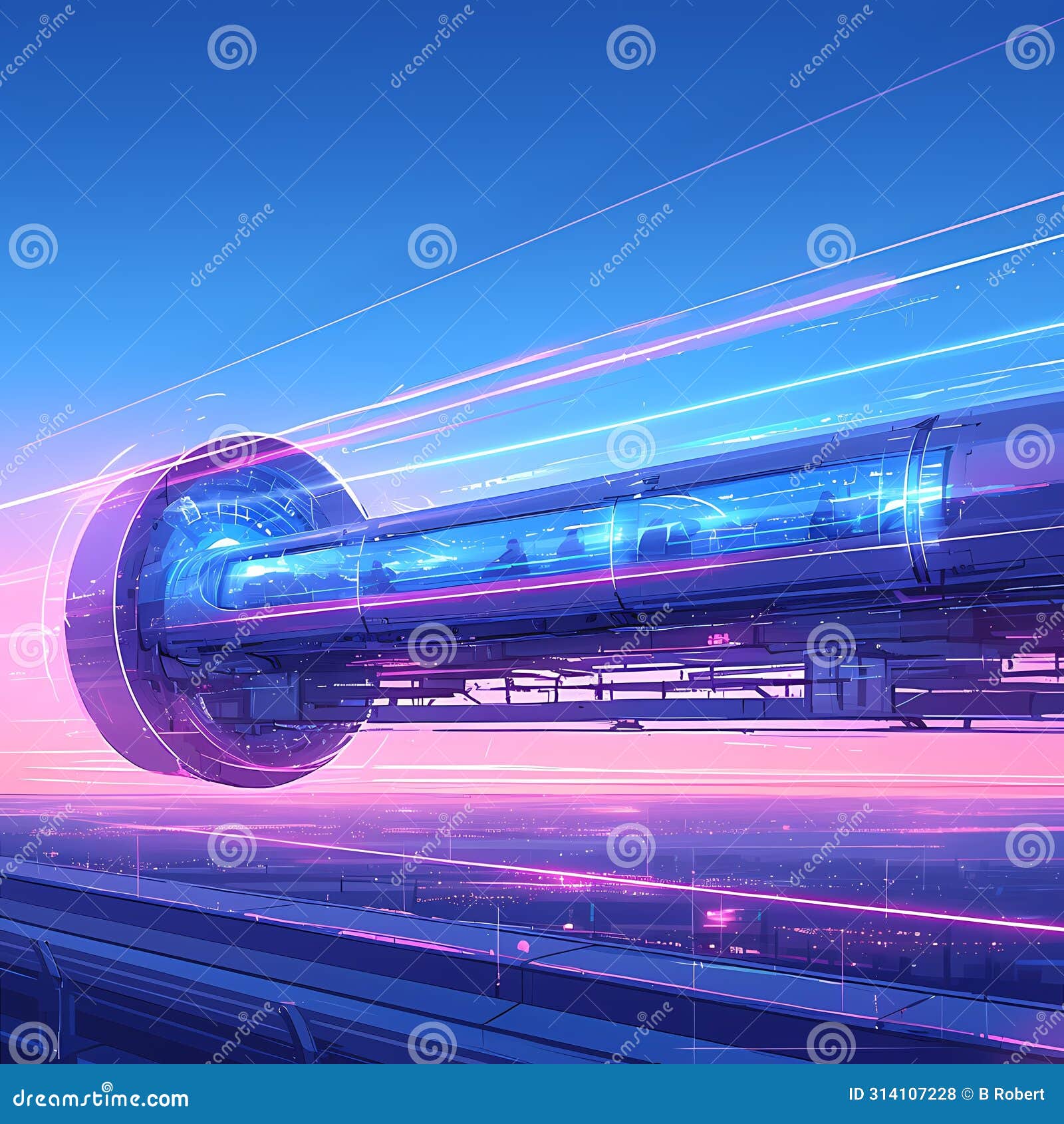 Revolutionary Hyperloop Train in Action Stock Illustration ...