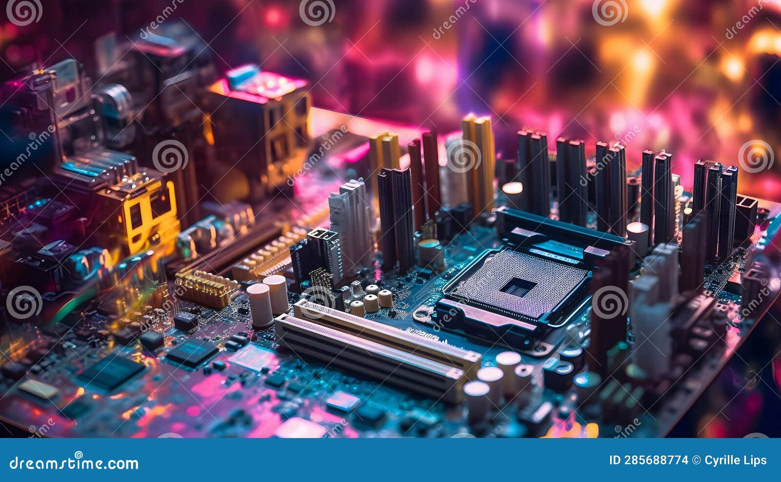 Futuristic AI-Generated Motherboard Stock Illustration - Illustration ...