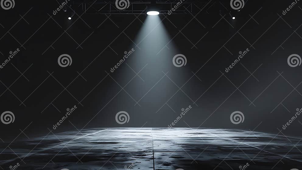 Empty Stage with Spotlight and Dark Background Stock Illustration - Illustration of lighting ...