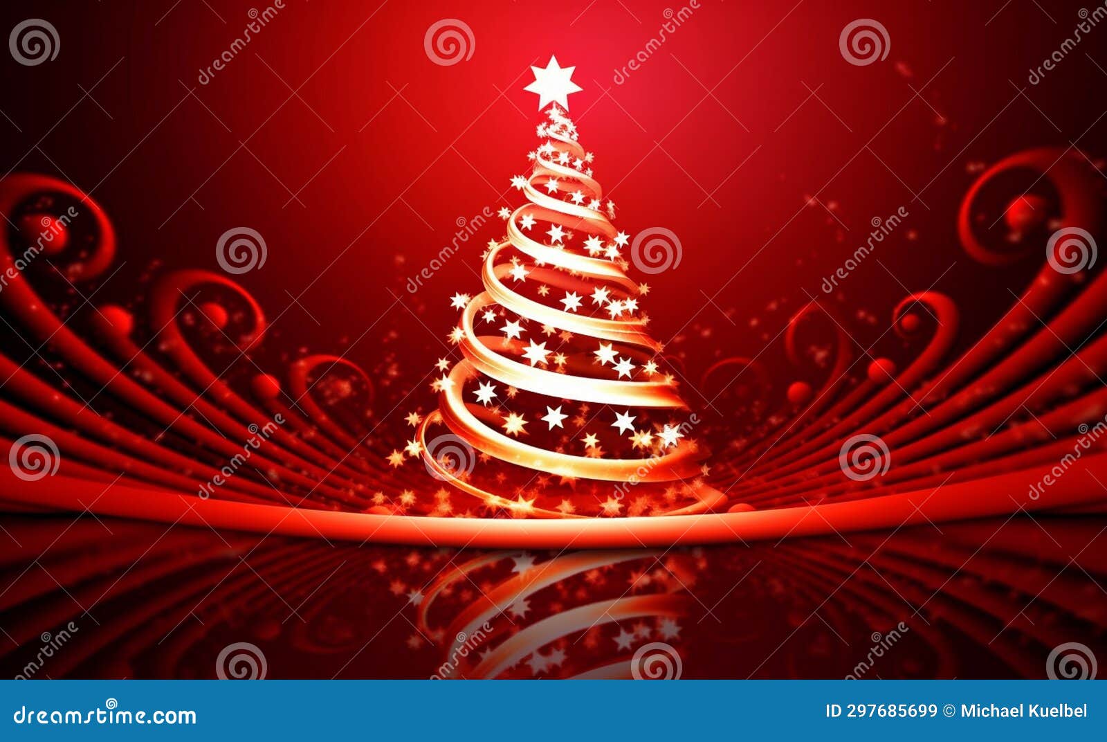 Dynamic Elegance Christmas Tree on Red Stock Illustration ...