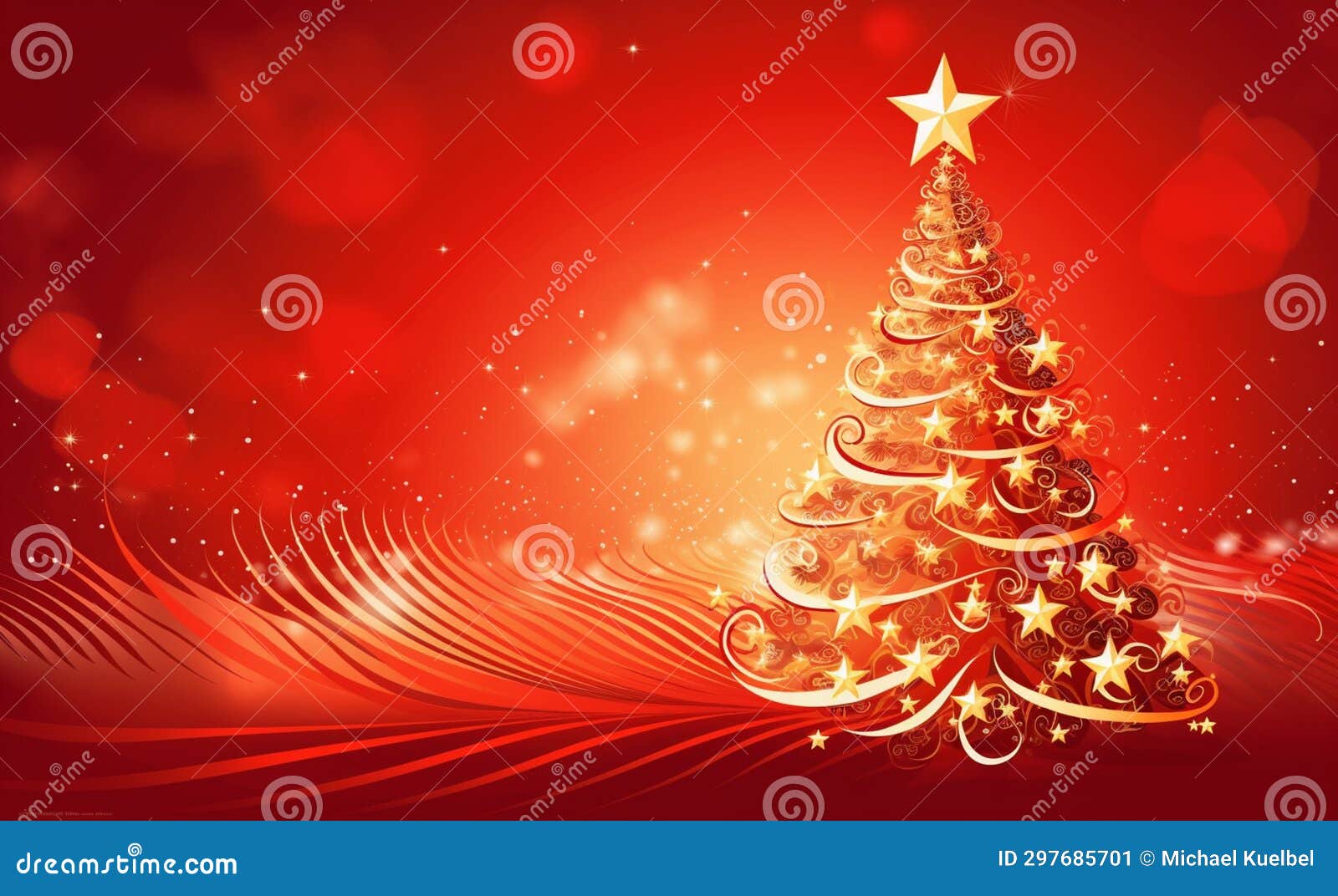 Dynamic Elegance Christmas Tree on Red Stock Illustration ...