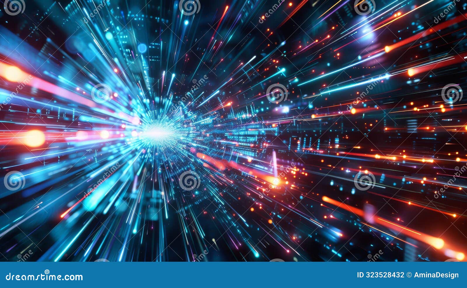Experience the Dynamic Light Speed Motion of a Futuristic Warp Drive ...
