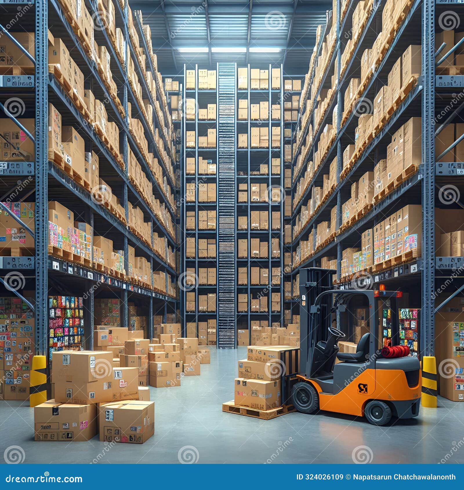 Warehouse Order: Boxes Arranged for Optimal Storage, Generative AI ...