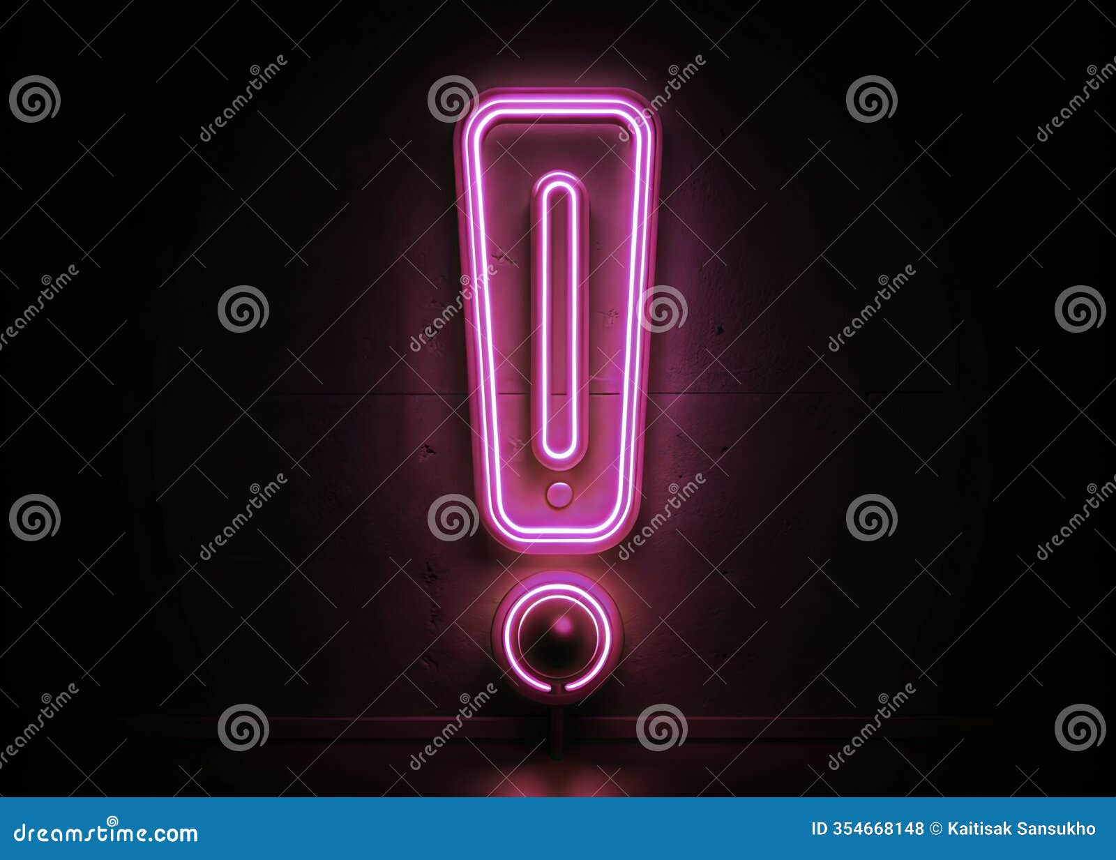 Dynamic Pink Neon Exclamation Point Loop 4K Architectural Animation for ...