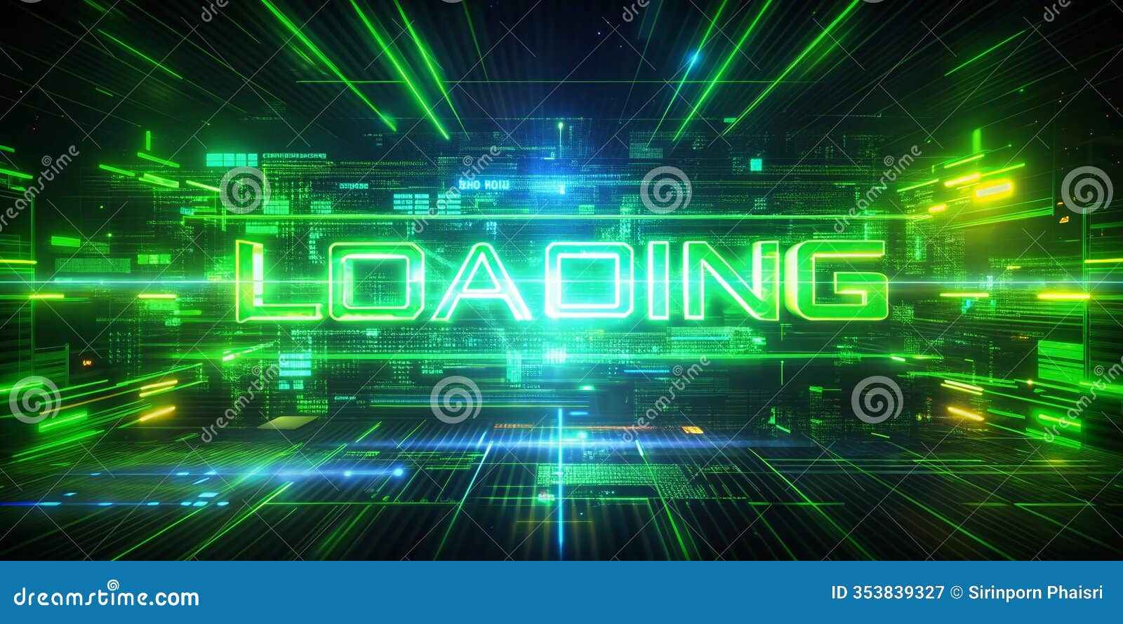 Vibrant Cyberpunk Loading Screen Design Glitch Art Motion Blur and ...