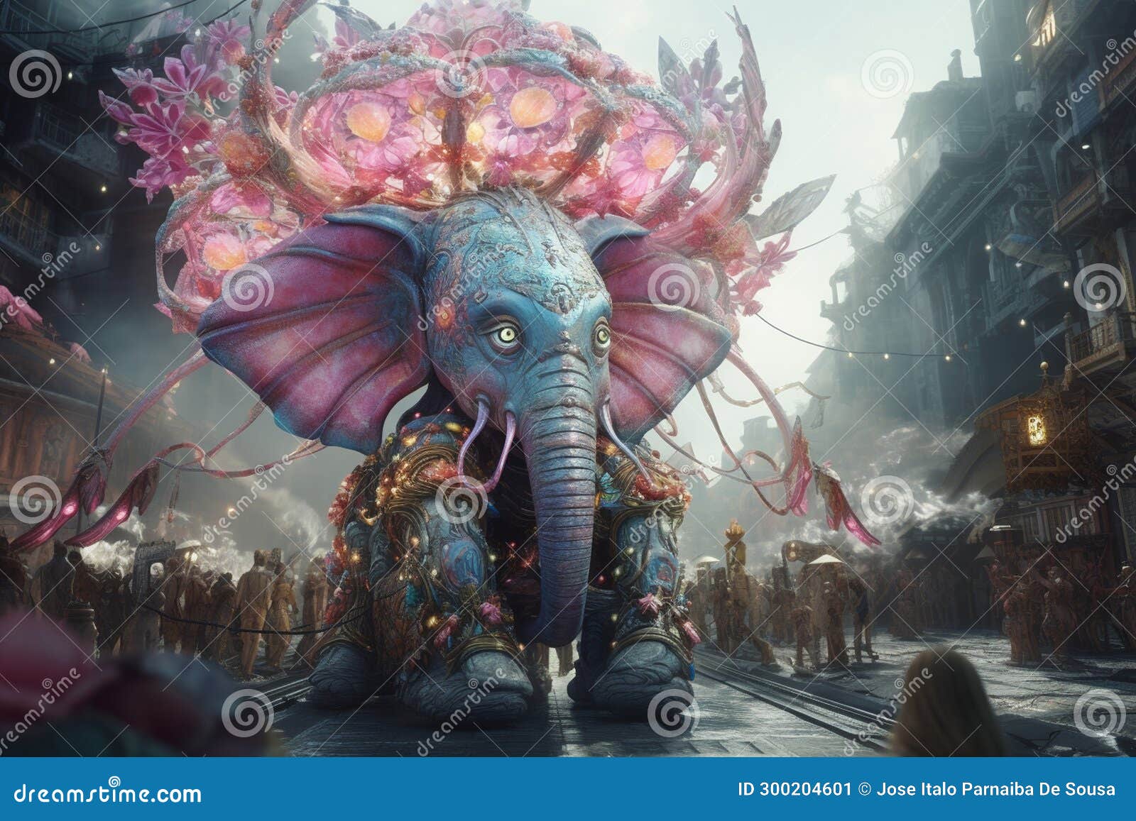 Witness a Parade of Fantastical Creatures Stock Illustration ...