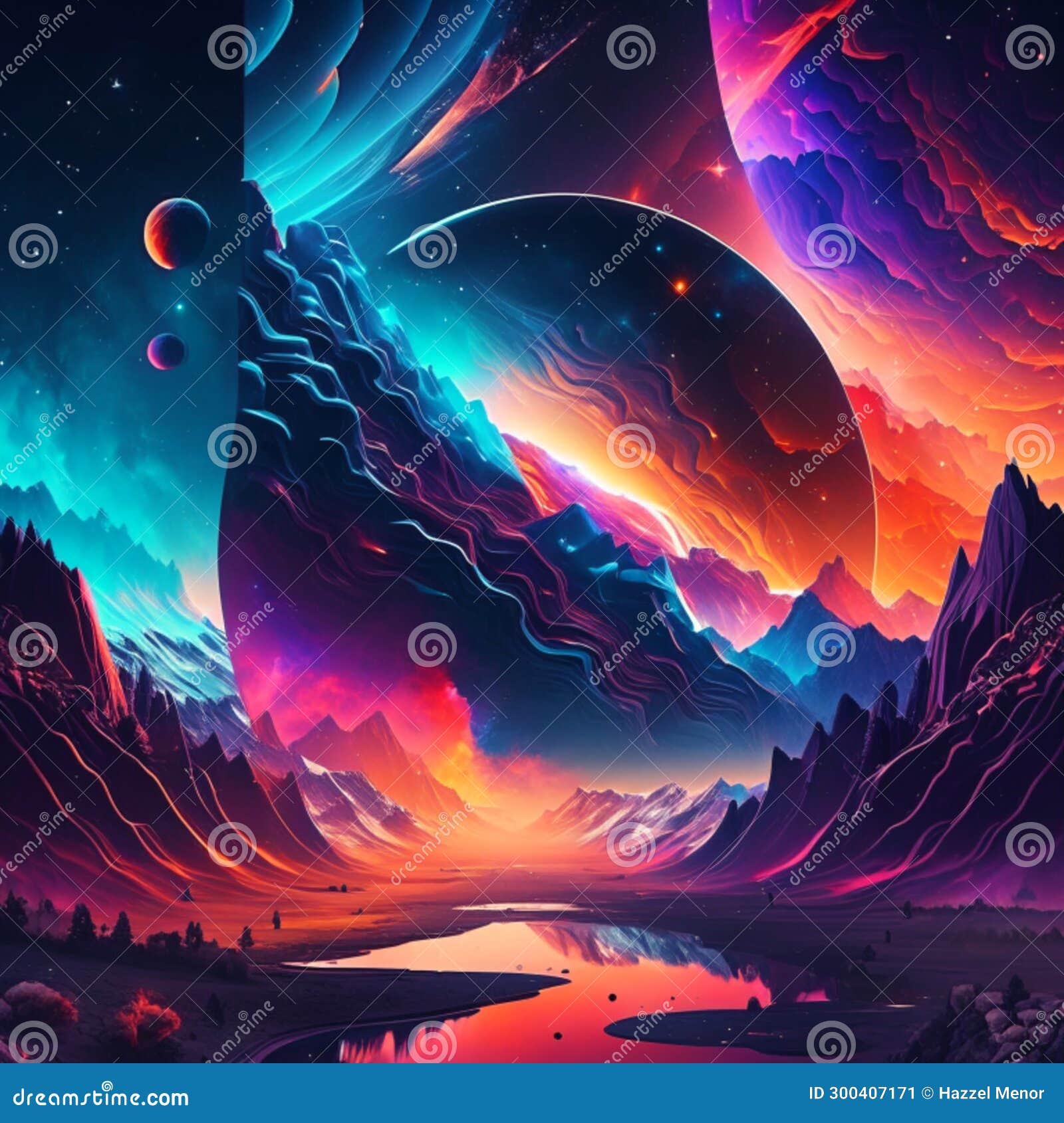 Celestial Wonders: Abstract Cosmos Symphony Stock Illustration ...